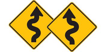 Reflective Warning Signs - Winding Road (Symbol)|Seton Canada | Seton.ca