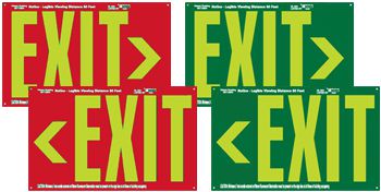UL924 Photoluminescent Exit Sign With An Arrow | Seton
