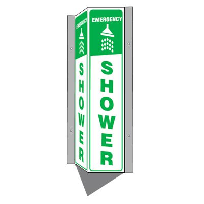 Emergency Shower - 3-Way Sign | Seton