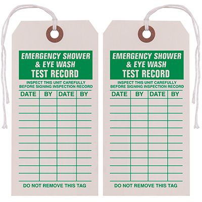 Emergency Shower Inspection Tag | Seton