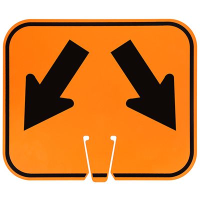 Traffic Cone Signs - Two Lower Arrows | Emedco