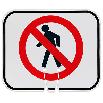 Traffic Cone Signs - Do Not Walk Symbol | Emedco