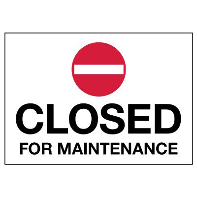 Closed For Maintenance Hanging Doorway Barricade Sign Kit | Seton.ca