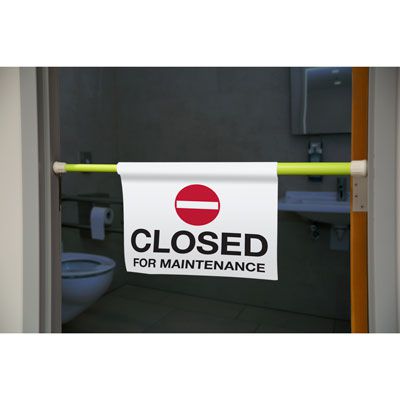 Closed For Maintenance Hanging Doorway Barricade Sign Kit | Seton