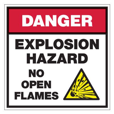 Danger - Explosion Hazard No Open Flames Sign | Seton