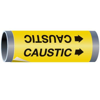 Ultra-Mark® Self-Adhesive High Performance Pipe Markers - Caustic | Seton