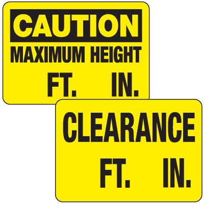 Clearance And Capacity Warehouse Signs | Emedco