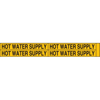 Seton Code™ Economy Self-Adhesive Pipe Markers - Hot Water Supply | Seton