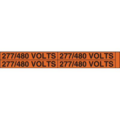 277/480 Volts Self-Adhesive Electrical Markers - ANSI Compliant | Seton