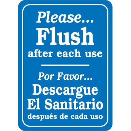 Bilingual Please Flush After Use Sign | Seton