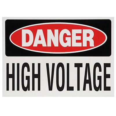Danger High Voltage - 5pk Electrical Labels | Emedco