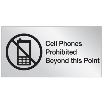 Engraved No Cell Phone Signs | Caution Sign | Seton