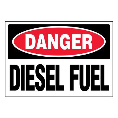 Ultra-Stick Signs - Danger Diesel Fuel, Adhesive Signs | Seton
