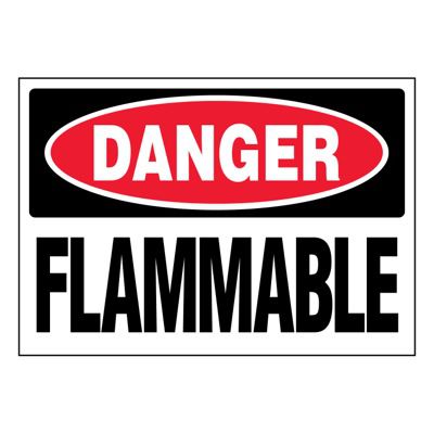 Ultra-Stick Signs - Danger Flammable, Adhesive Signs | Seton
