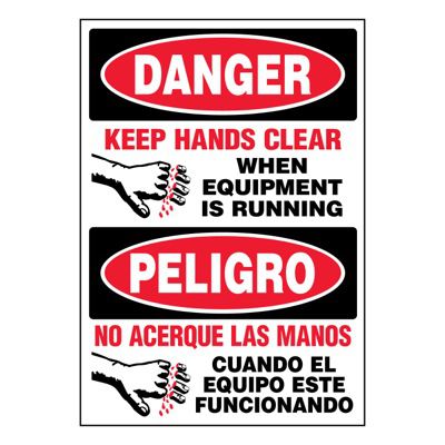 Ultra-Stick Signs - Danger Keep Hands Clear (Bilingual)|Seton Canada ...