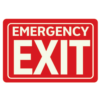 Emergency Exit - Glow-In-The-Dark Polished Sign | Seton
