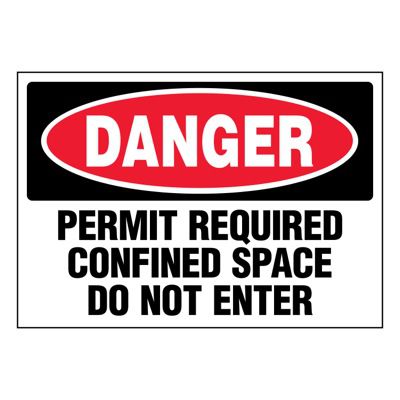 Ultra-Stick Signs - Danger Permit Required, Adhesive Signs | Seton