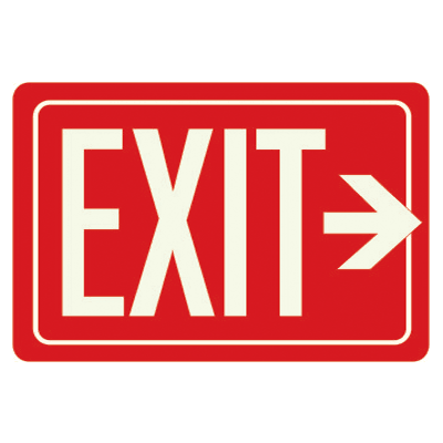 exit sign red