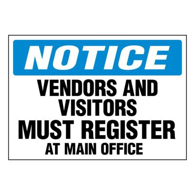Ultra-Stick Signs - Notice Vendors Must Register|Seton Canada | Seton.ca