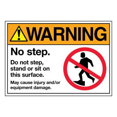 Super-Stik Signs - Warning Do Not Step, Stand Or Sit | Emedco
