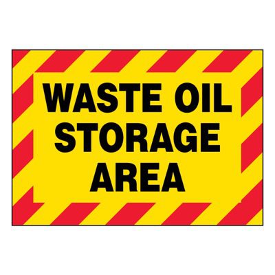Ultra-Stick Signs - Waste Oil Storage, Adhesive Signs | Seton