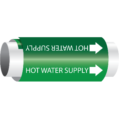Setmark® Snap-Around Pipe Markers - Hot Water Supply | Seton