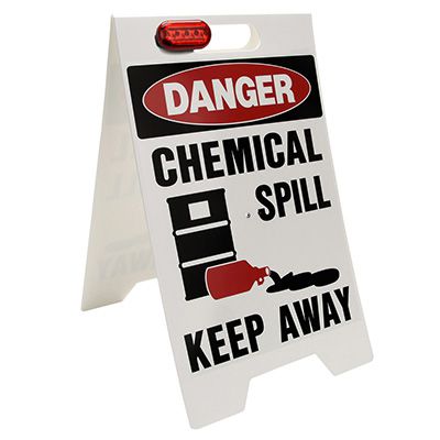 Danger Chemical Spill Keep Away Portable Floor Stand | Emedco