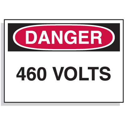 Baler Safety Labels - Danger 460 Volts | Emedco
