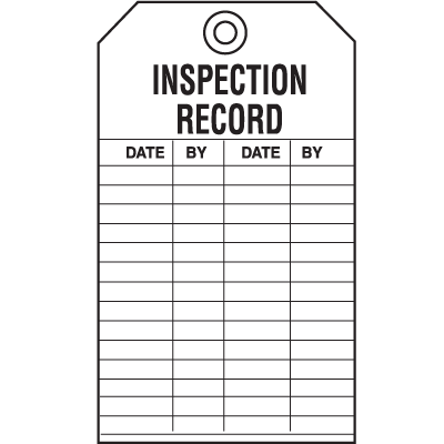 Safety Inspection Tags - Inspection Record | Safety Tags | Seton