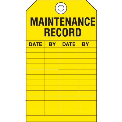 Safety Inspection Tags - Maintenance Record|Seton Canada | Seton.ca
