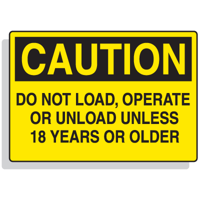 Baler Safety Labels - Caution Do Not Operate Unless 18 Years or Older ...
