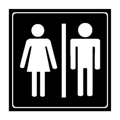 Unisex Restroom Symbol - Engraved Graphic Symbol Signs | Emedco