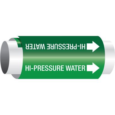 Setmark® Snap-Around Pipe Markers - Hi-Pressure Water | Seton