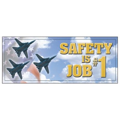 Safety Is Job #1 Motivational Banner - Fighter Jets | Emedco