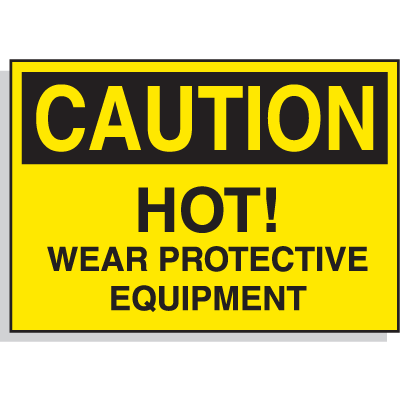 Hot Surface Equipment Warning Labels - Caution Hot | Emedco