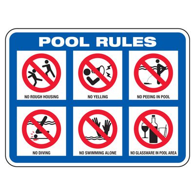 Pool Rules Signs: Safety & No Roughhousing | Seton