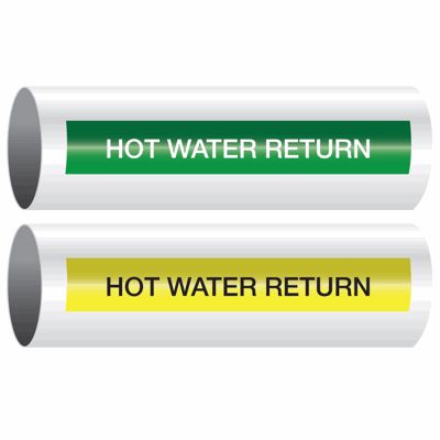 Hot Water Return - Self-Adhesive Pipe Markers | Emedco