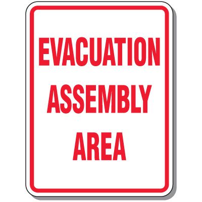 Outdoor Evacuation Assembly Area Signs | Emedco