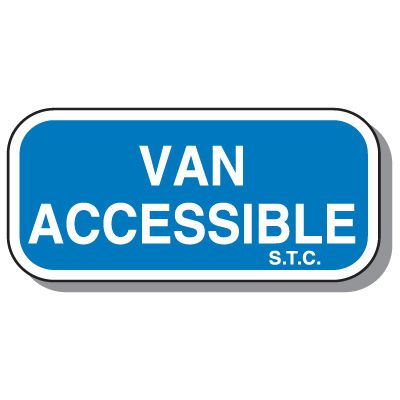 Connecticut State Handicap Signs - Van Accessible S.T.C. | Seton