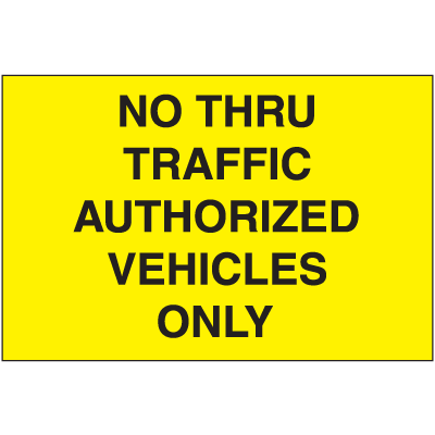 No Thru Traffic Emergency Vehicles Only Sign - Yellow | Emedco