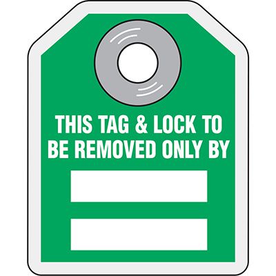 Tag & Lock To Be Removed Only - Hazard ID Padlock Tags | Seton