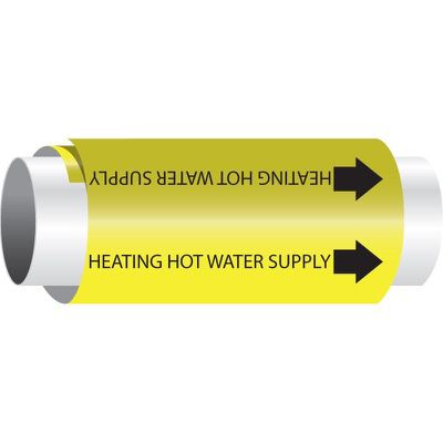 Setmark® Snap-Around Pipe Markers - Heating Hot Water Supply | Seton
