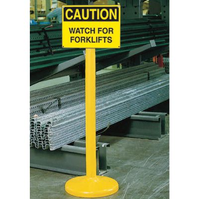Portable Safety Sign Stanchion - Weatherproof Plastic Sign Post | Seton