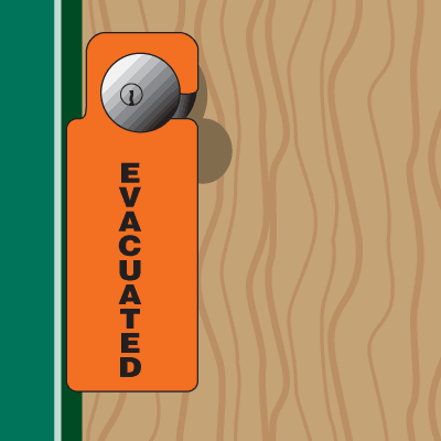 Evacuation Doorknob Sign | Emedco