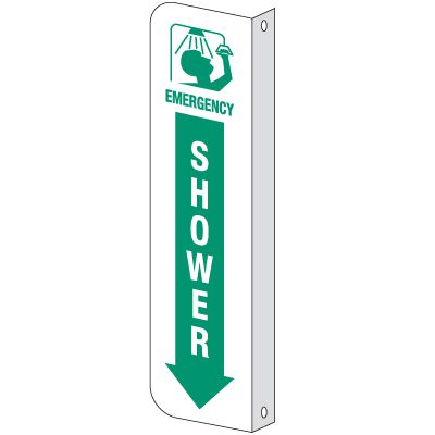 2-Way View Emergency Shower Sign | Seton