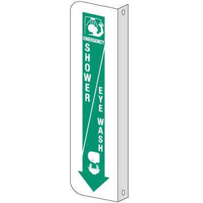 2-Way View Emergency Shower/Eye Wash Sign | Seton