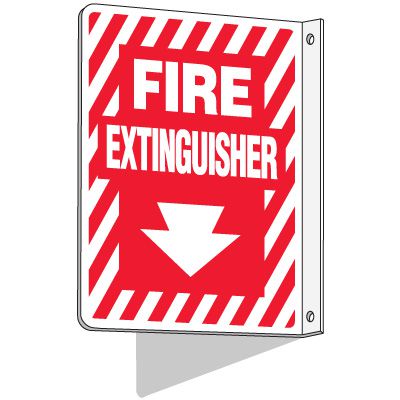 2-Way Fire Extinguisher Sign | Emedco