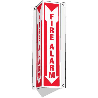 Slim-Line 2-Way Fire Alarm Signs, Fire Safety, Exit & Emergency ...
