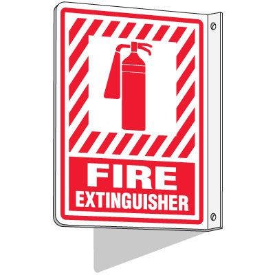 2-Way Fire Extinguisher Sign (w/ Graphic) | Emedco