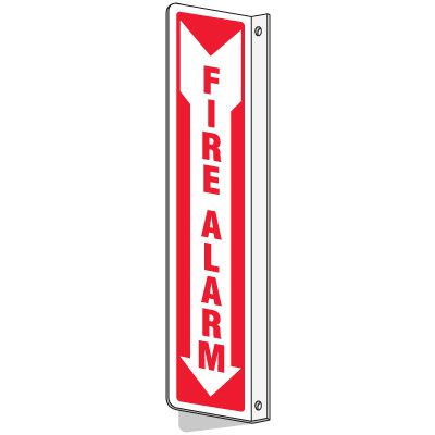 Fire Alarm Control Panel Sign - 2 Way, Down Arrow | Seton